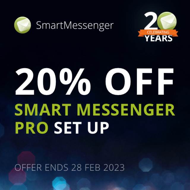 Special 20th Anniversary Offer On Smart Messenger Pro
